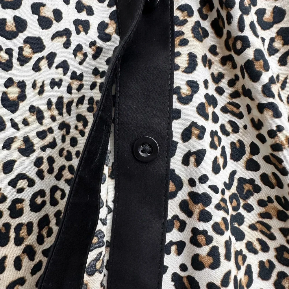 Chico's | Tops | Chicos Leopard Print Button Down Shirt Women 0usxs ...